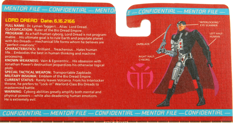 Basic Figures Lord Dread (Captain Power, Captain Power and the Soldiers of the Future, Bio Dread ...